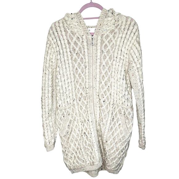 Aran Mor | Sweaters | Aran Mor 0 Irish Merino Wool Cable Knit Hooded ...